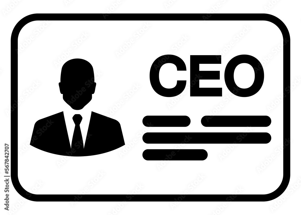 Icono director ejecutivo. Silueta aislada de hombre con traje y corbata ...