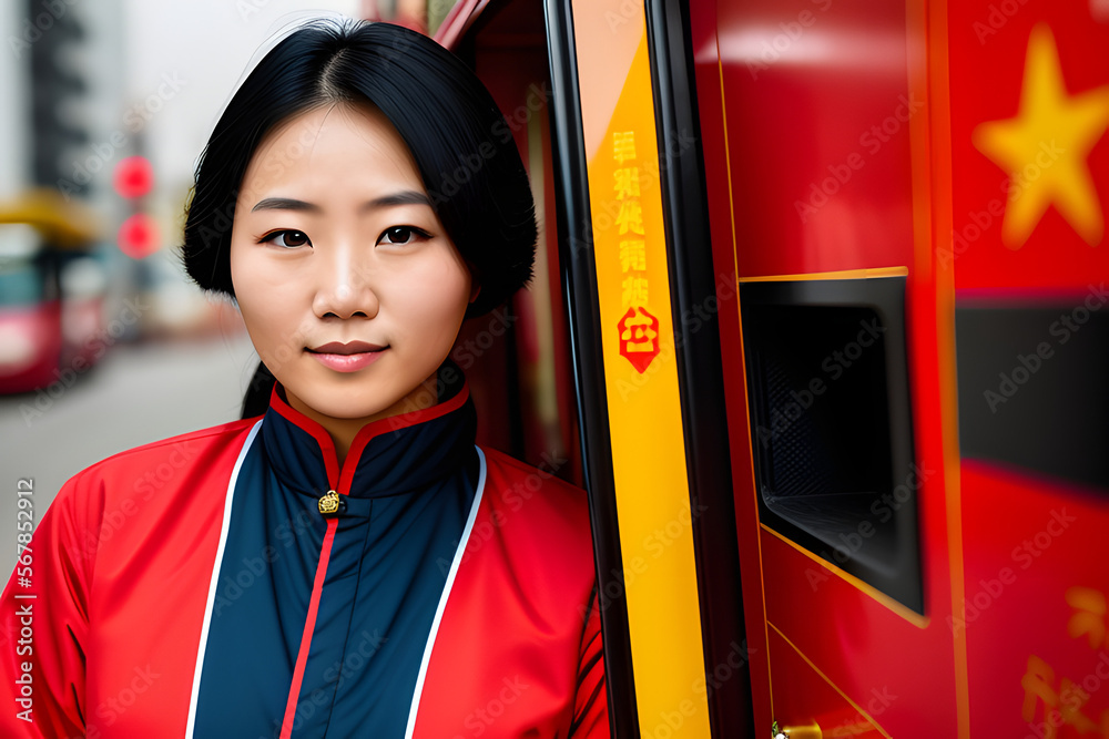 portrait photo of a Chinese female Firefighter in outfit - Generative ...