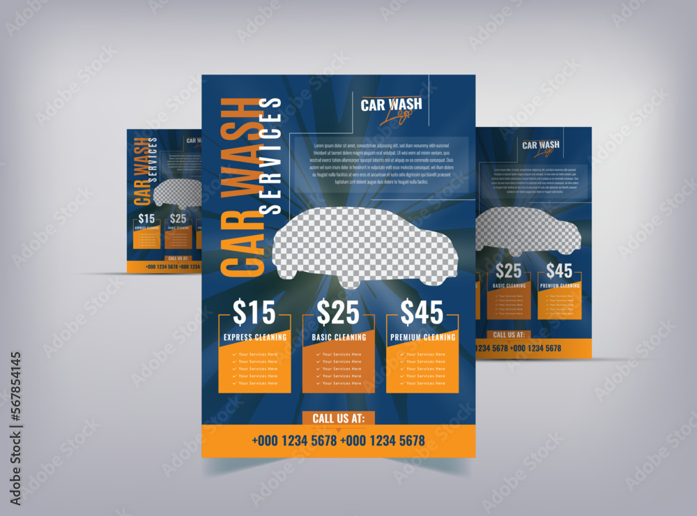 Car Wash Flyer Design Template, Car Cleaning Service flyer, Washing ...