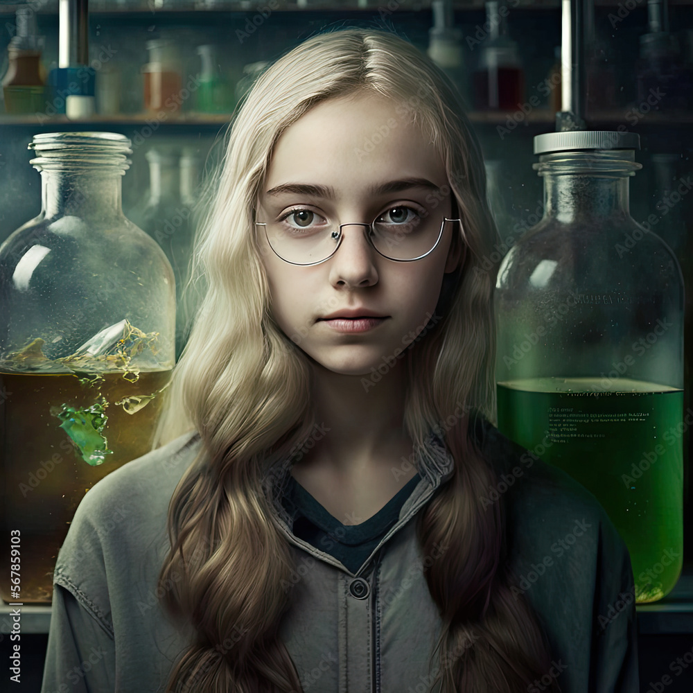 AI Generative super realistic photo of teenage boy in a lab Stock ...