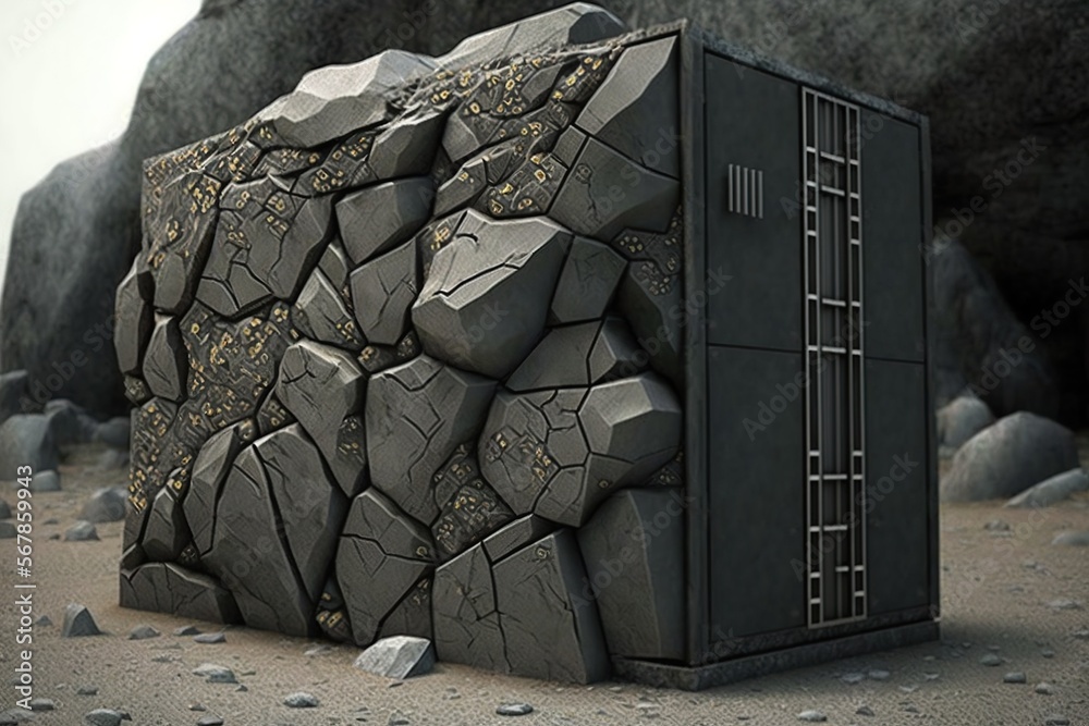 Ancient supercomputer made of rocks and sticks, concept of Rudimentary ...