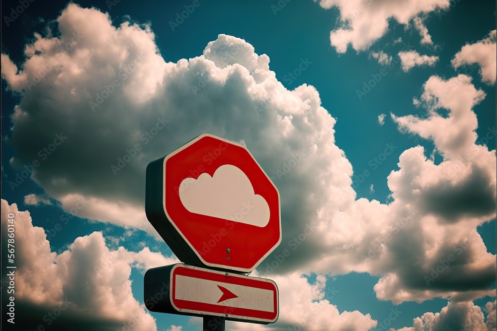 Clouds forming stop sign, concept of Weather patterns and Visual ...