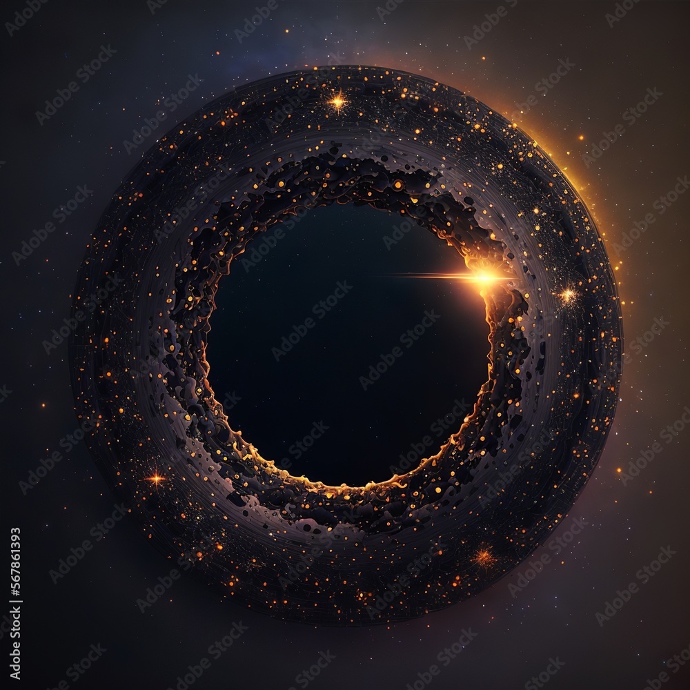 black hole, circular lights, stars space black dark science vortex telescope night celestial ...