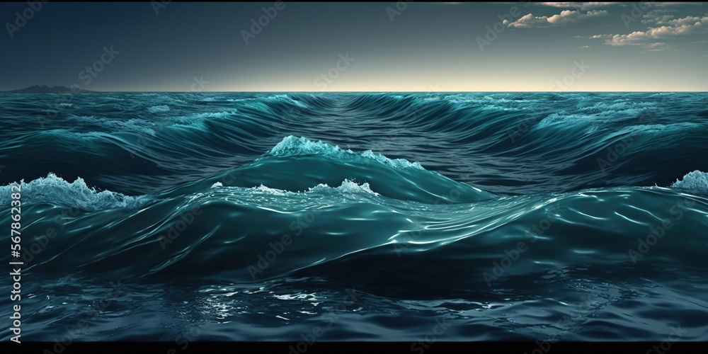 Sea surface with waves, concept of Tide Levels and Wave Dynamics ...