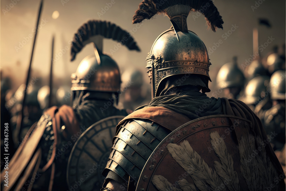 anchient roman background design, soldiers moments before entering the ...