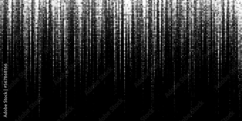 White matrix pattern on the dark background with different dots and ...