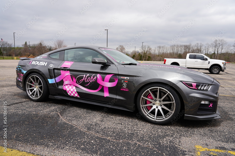 Roush Ford Mustang GT500 sits at Cruise for Cancer car show. Stock ...