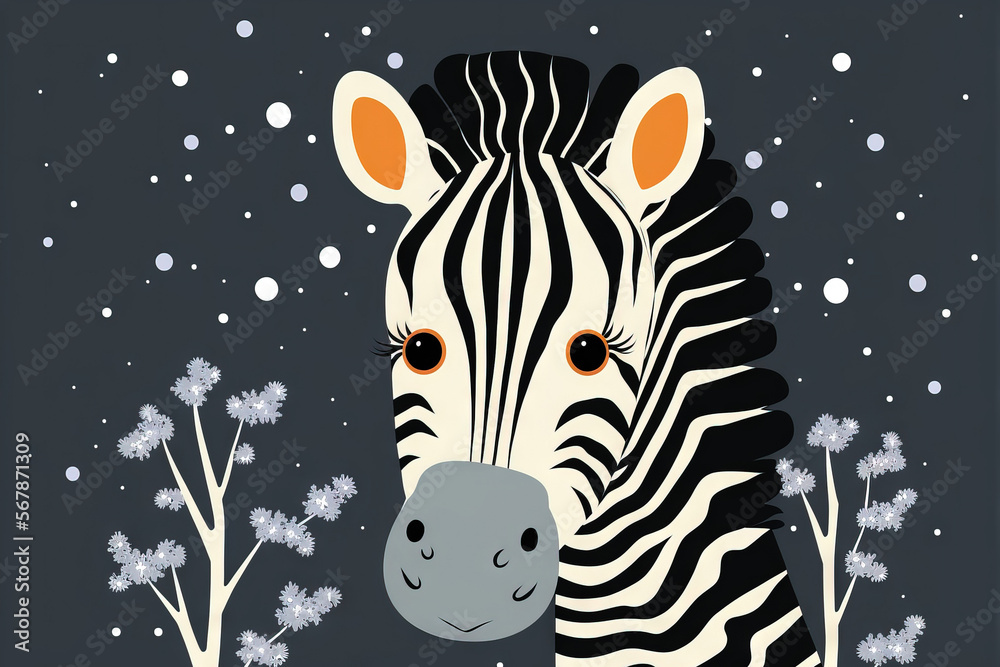Zebra face is so adorable. For use on children's clothing, nursery ...