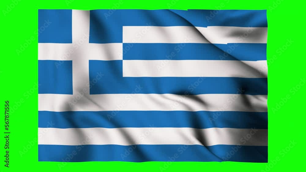 Flag of Greece waving isolated by the alpha channel(transparent ...