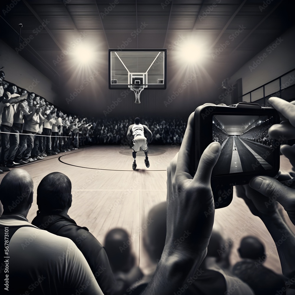 basketball gym environment people creating a runway on the court ...