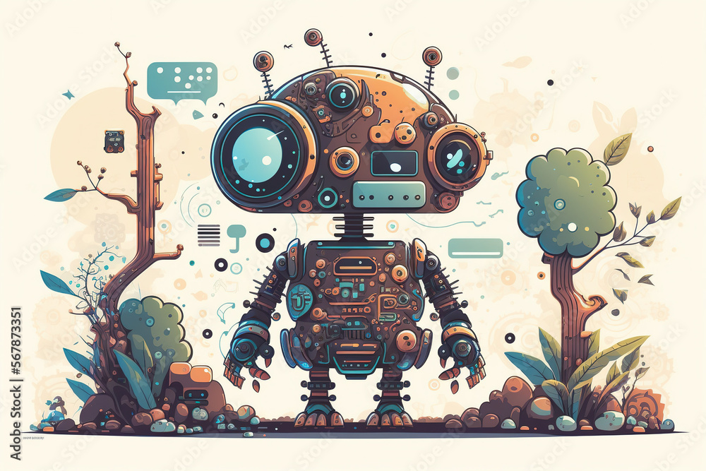 Robot Cartoon Vector, cute robot character, AI, Artificial intelligence ...