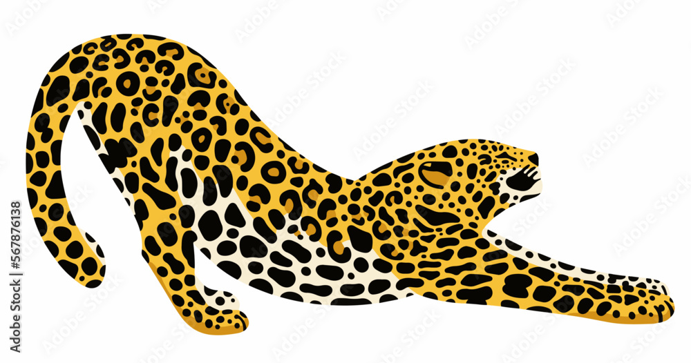 Amur leopard vector cartoon illustration Stock Vector | Adobe Stock