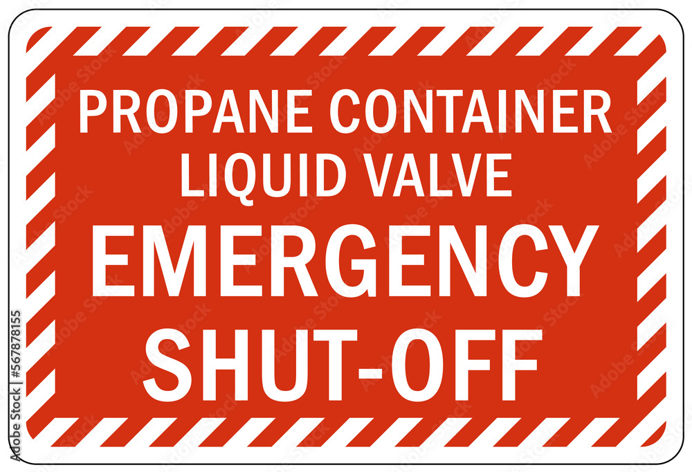Propane warning chemical sign and labels propane container liquid valve ...
