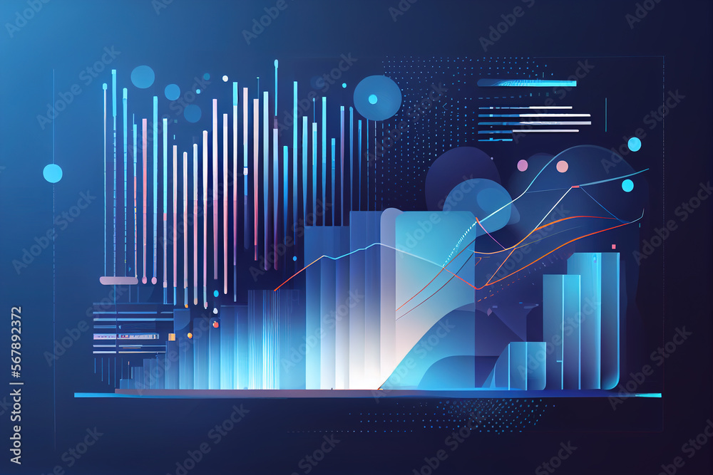 Generative AI: graph and up arrow for trader analysis chart trader ...
