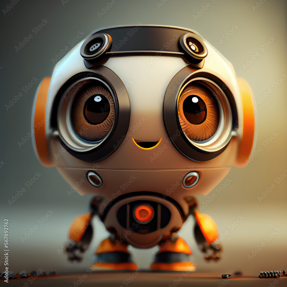 Cartoon robot. Generative AI Stock Illustration | Adobe Stock