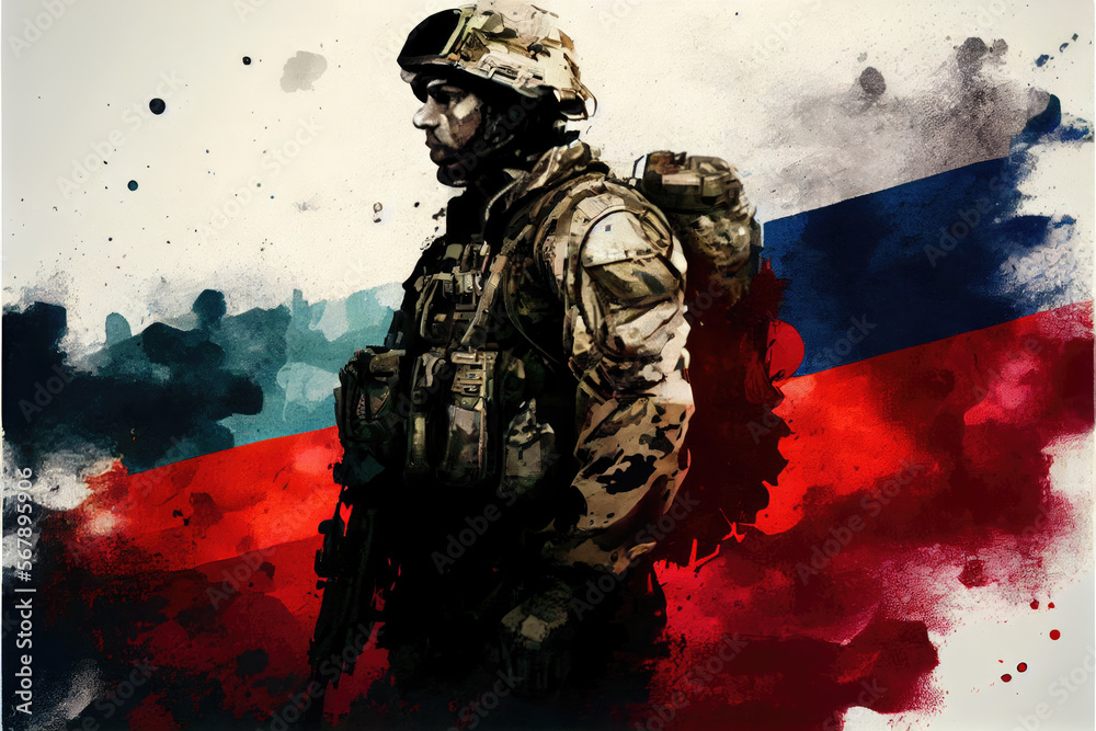 Russian soldier. Generative AI Stock Illustration | Adobe Stock