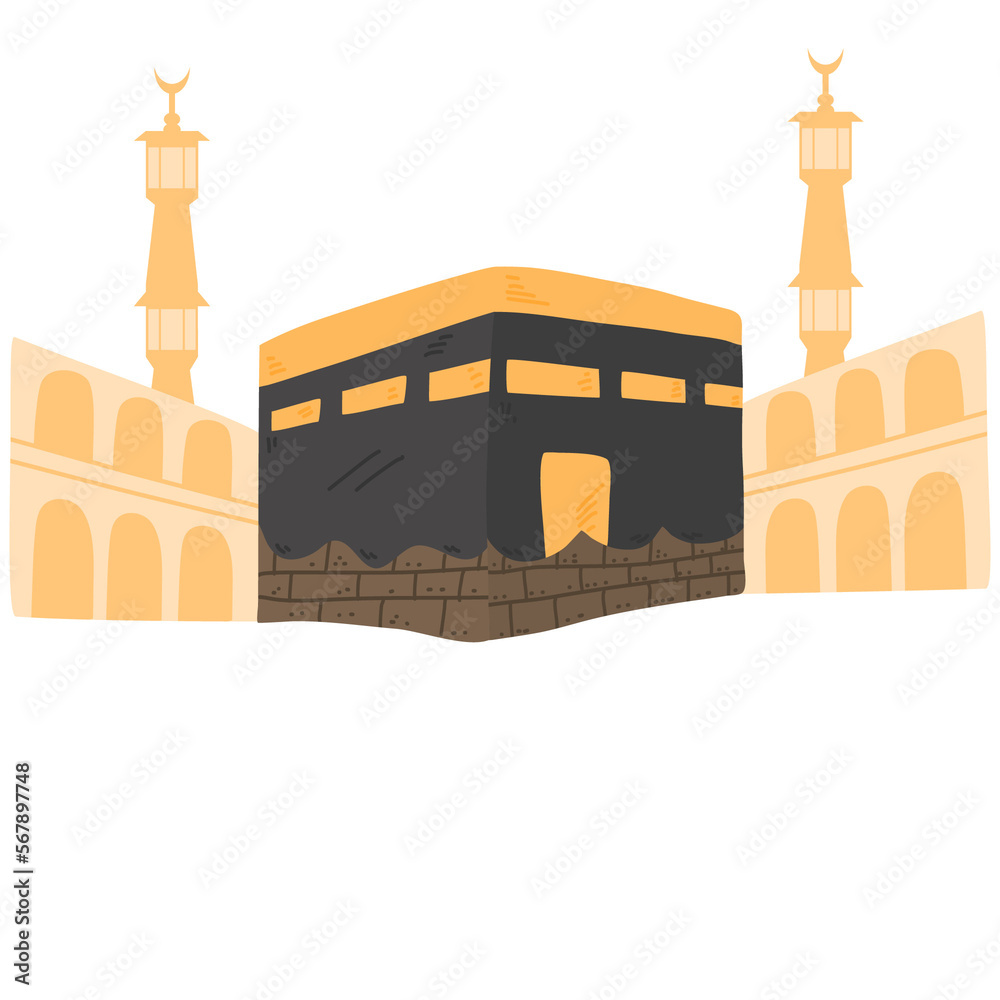 hajj mabrour islamic pilgrimage kaaba illustration Stock Illustration ...