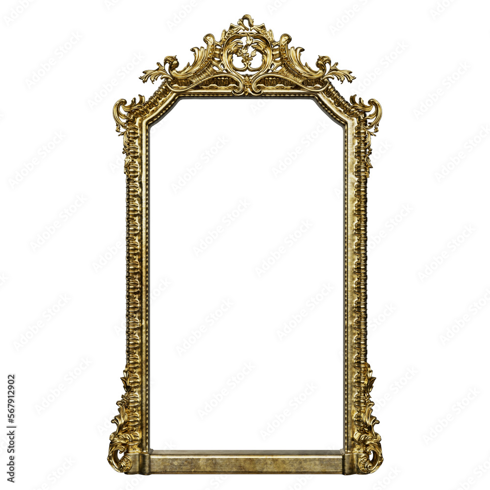 Photo & Art Print Detailed Golden Mirror Frame - Isolated PNG, amoly