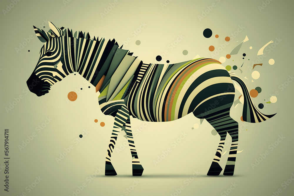 Zebra Cartoon Vector, Abstract Art, Black and White Striped Zebra ...