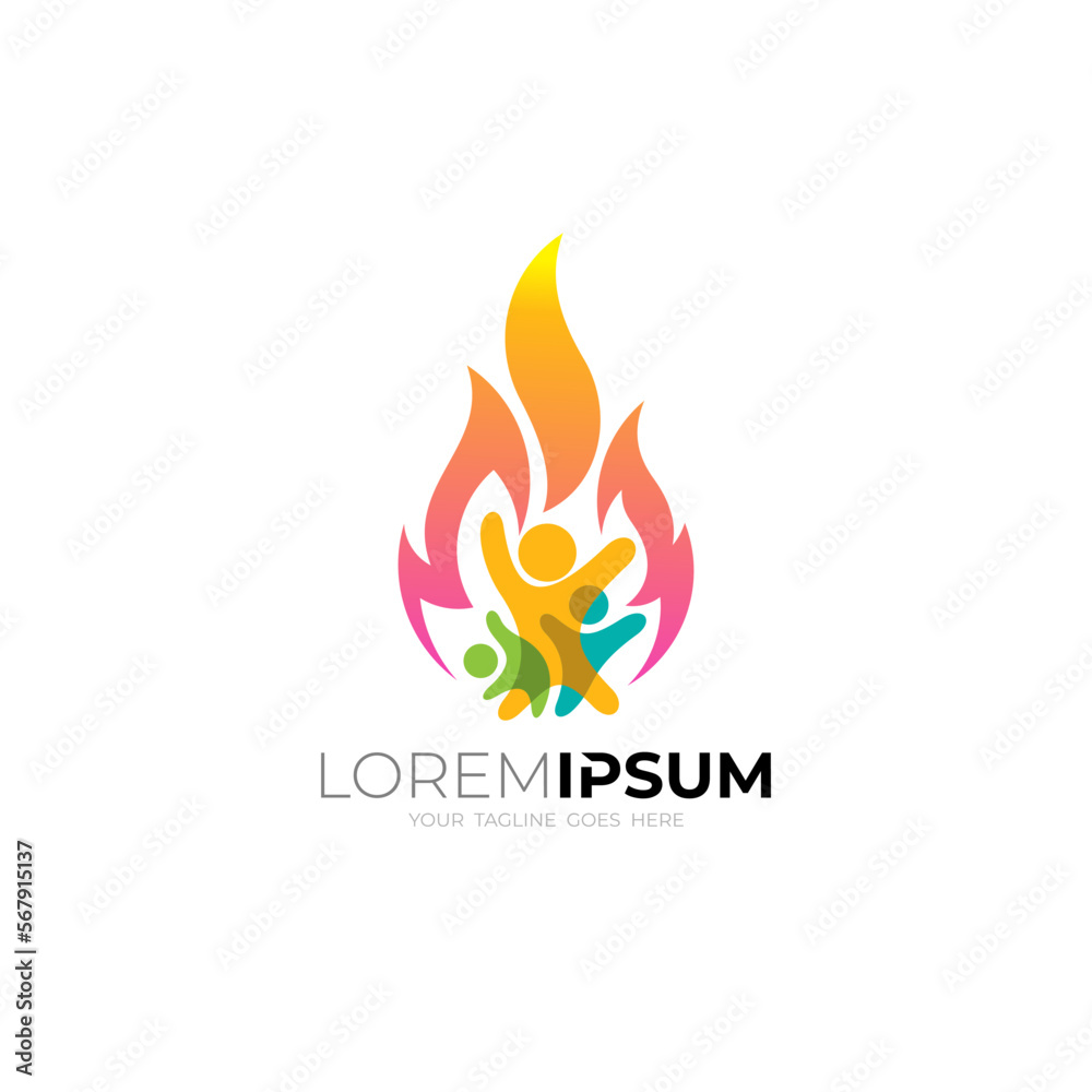 human logo, happy family logo, symbol of unity between humans , social ...