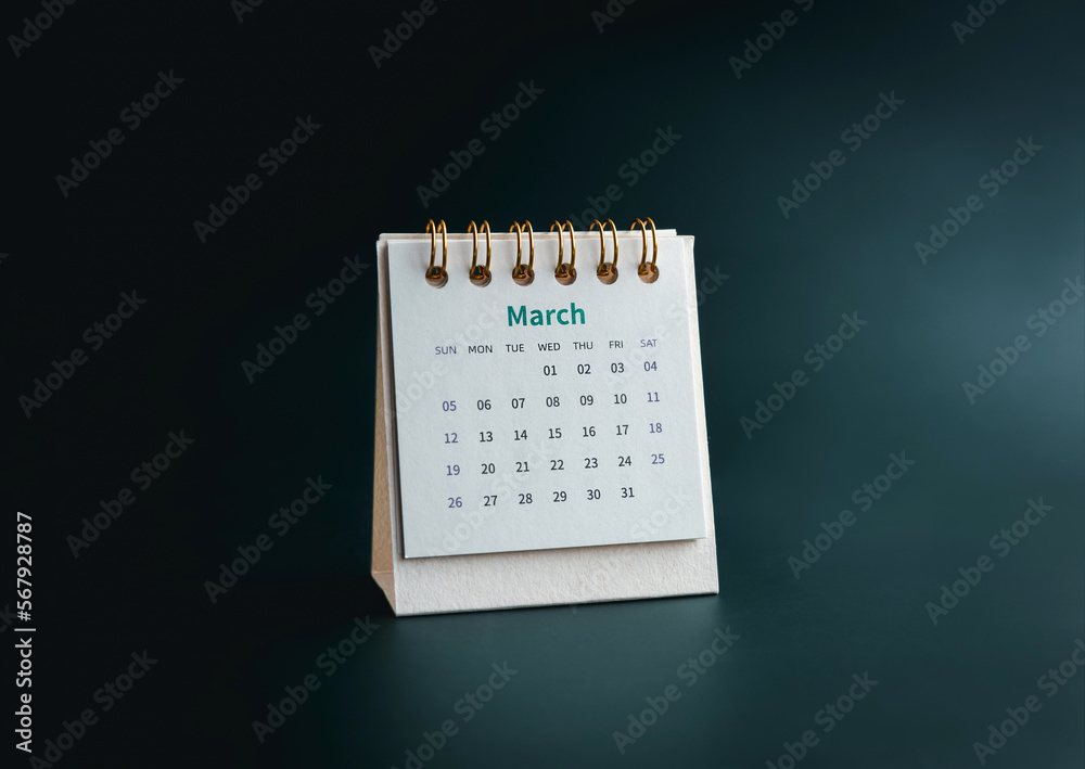 A March 2023 calendar desk for the organizer to plan and reminder ...