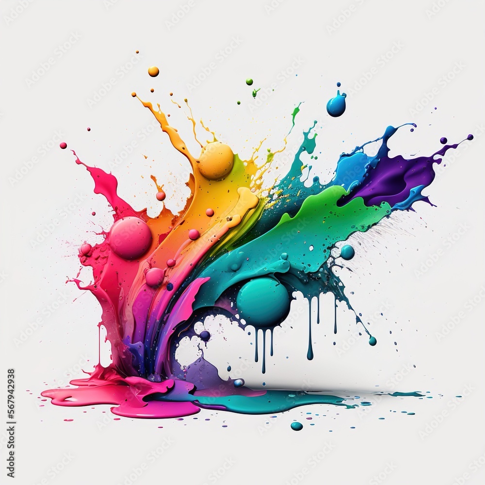 Watercolor RGB color splash on white background. Generative AI Stock ...
