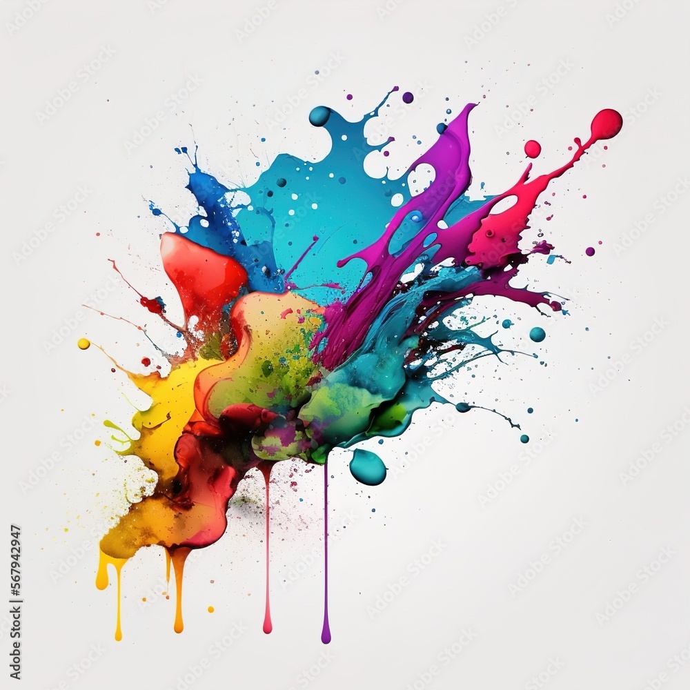 Watercolor RGB color splash on white background. Generative AI Stock ...