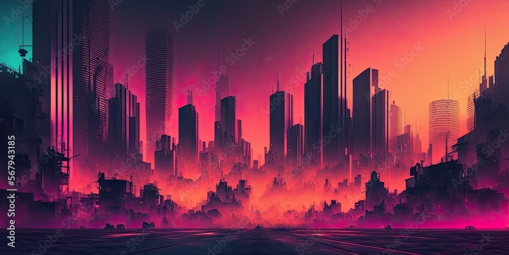 cyberpunk colors gradient background, grainy texture effect, smokey ...