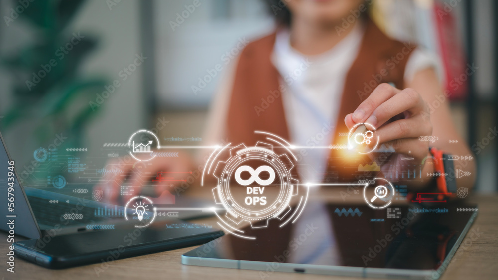 DevOps concept, software development and IT operations, agile ...