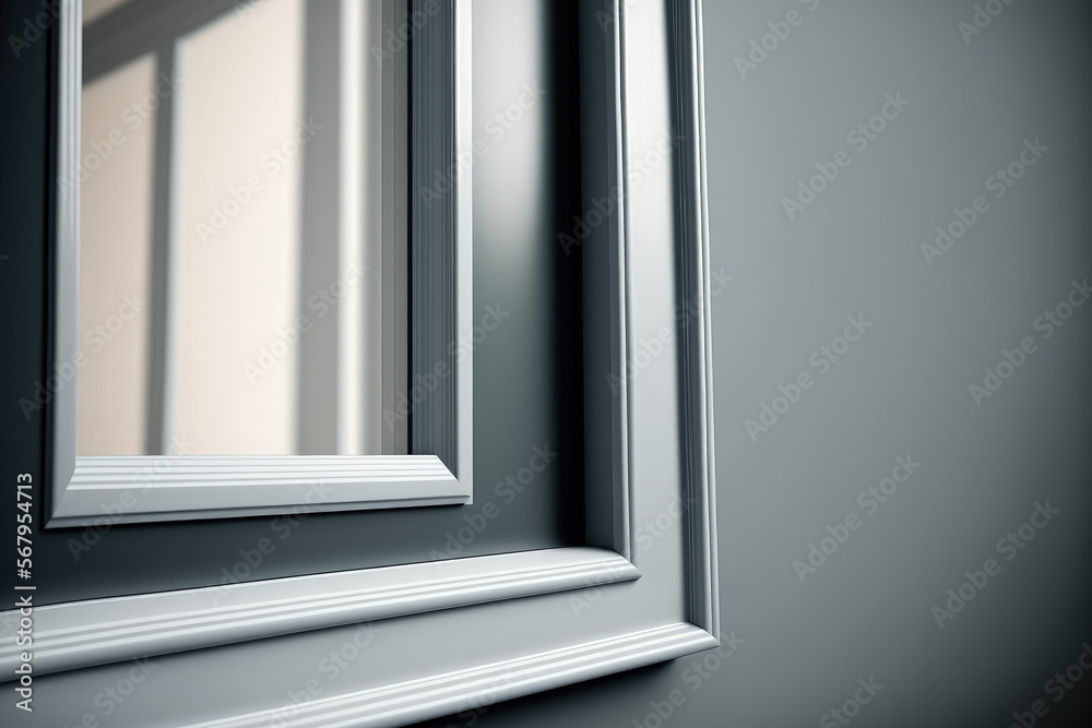 window trim made of aluminum. View of an open metal door frame up close ...