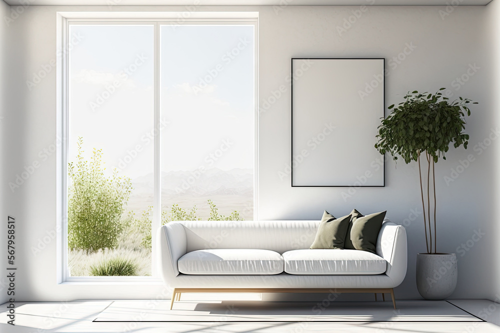 Beautiful modern room interior. bright and tidy style. A sofa next to a ...