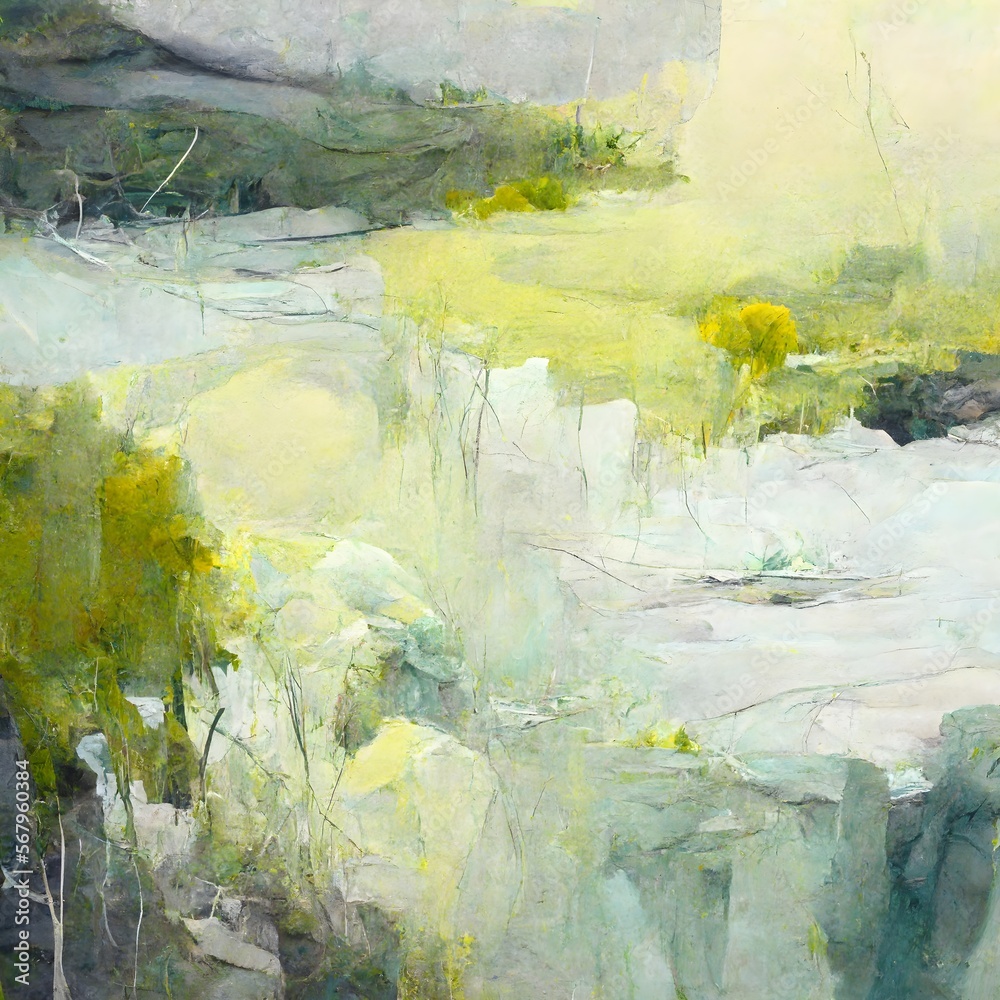 painting with a focus on texture and form inspired by natural ...