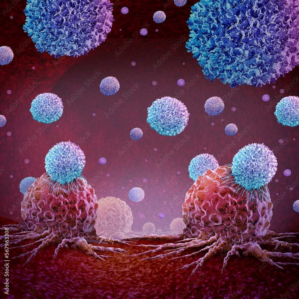 Immune Cancer Therapy or immunology treatment and oncology symbol as ...