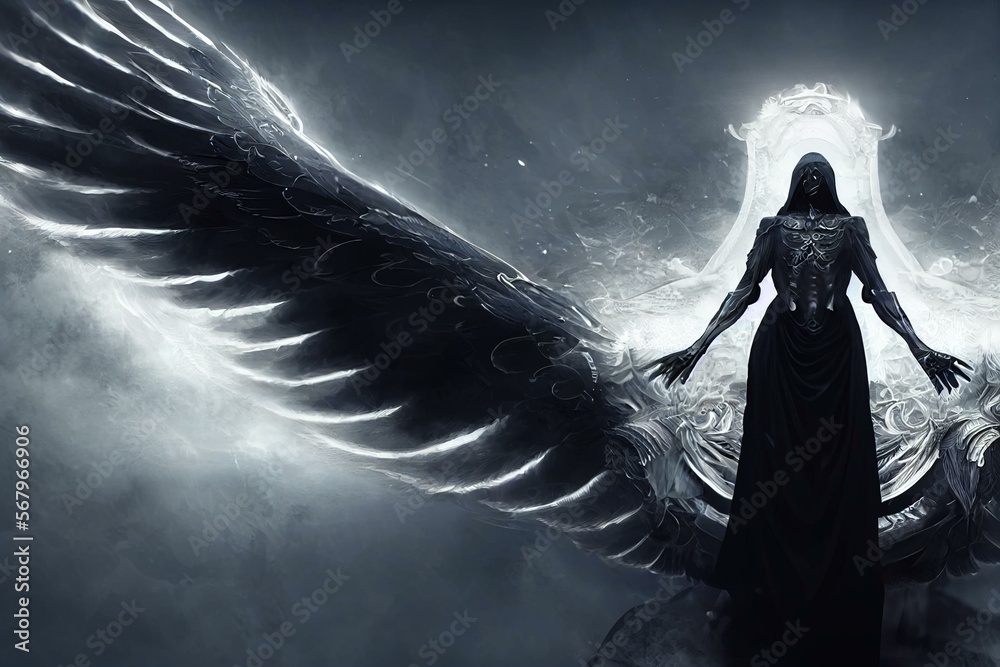 Black Angel Death Azrael Wings Archangel Mythology Religion Art Symbol ...