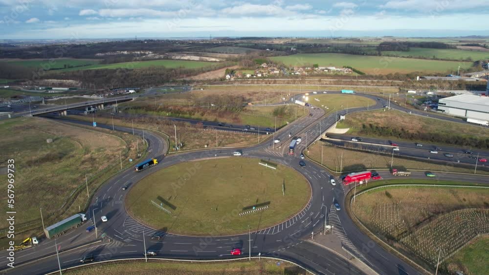 Stockvideon Aerial Footage of British Motorways and Traffic Just Before ...