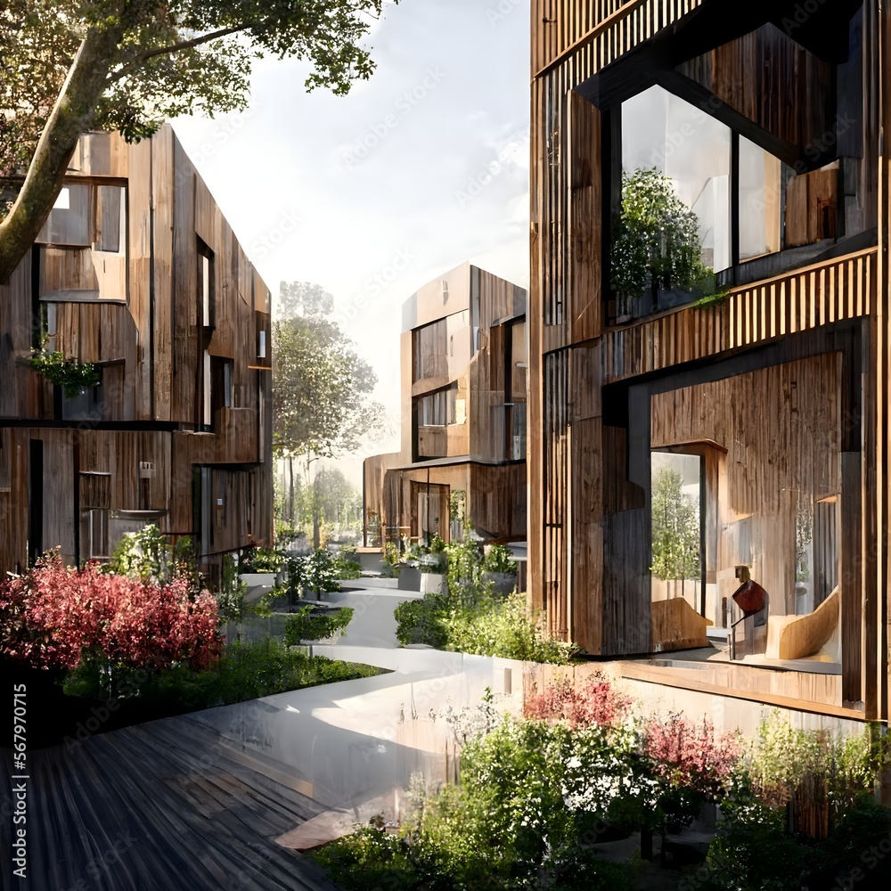 residential apartment buildings made of prefabricated wood rational ...