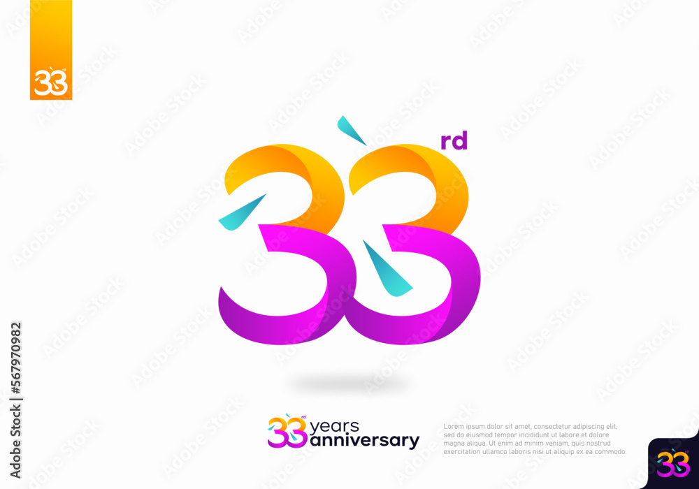 Number 33 logo icon design, 33rd birthday logo number, 33rd anniversary ...