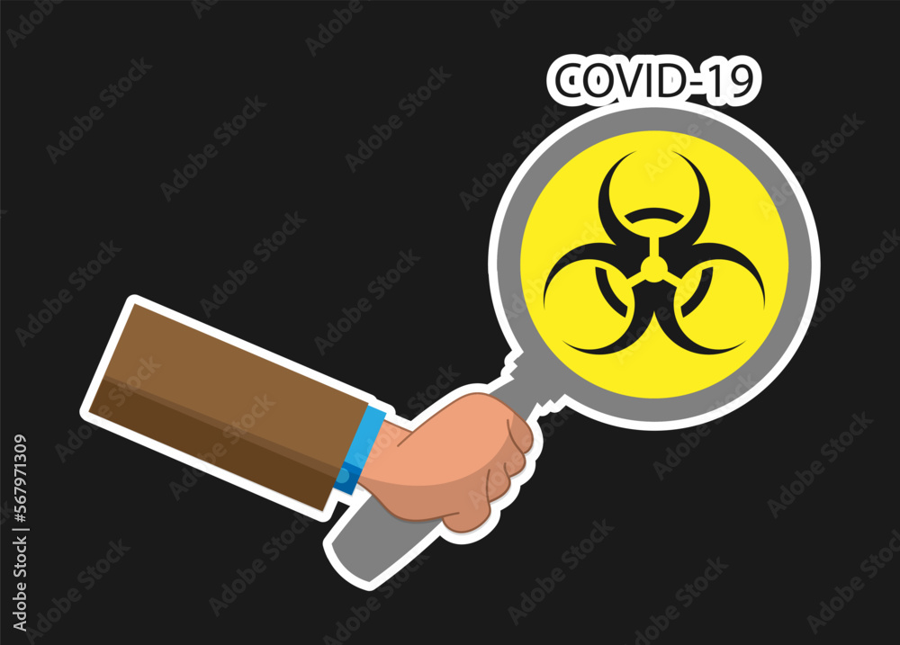 COVID-19 coronavirus was detected. Sticker, icon, symbol, emblem, sign ...