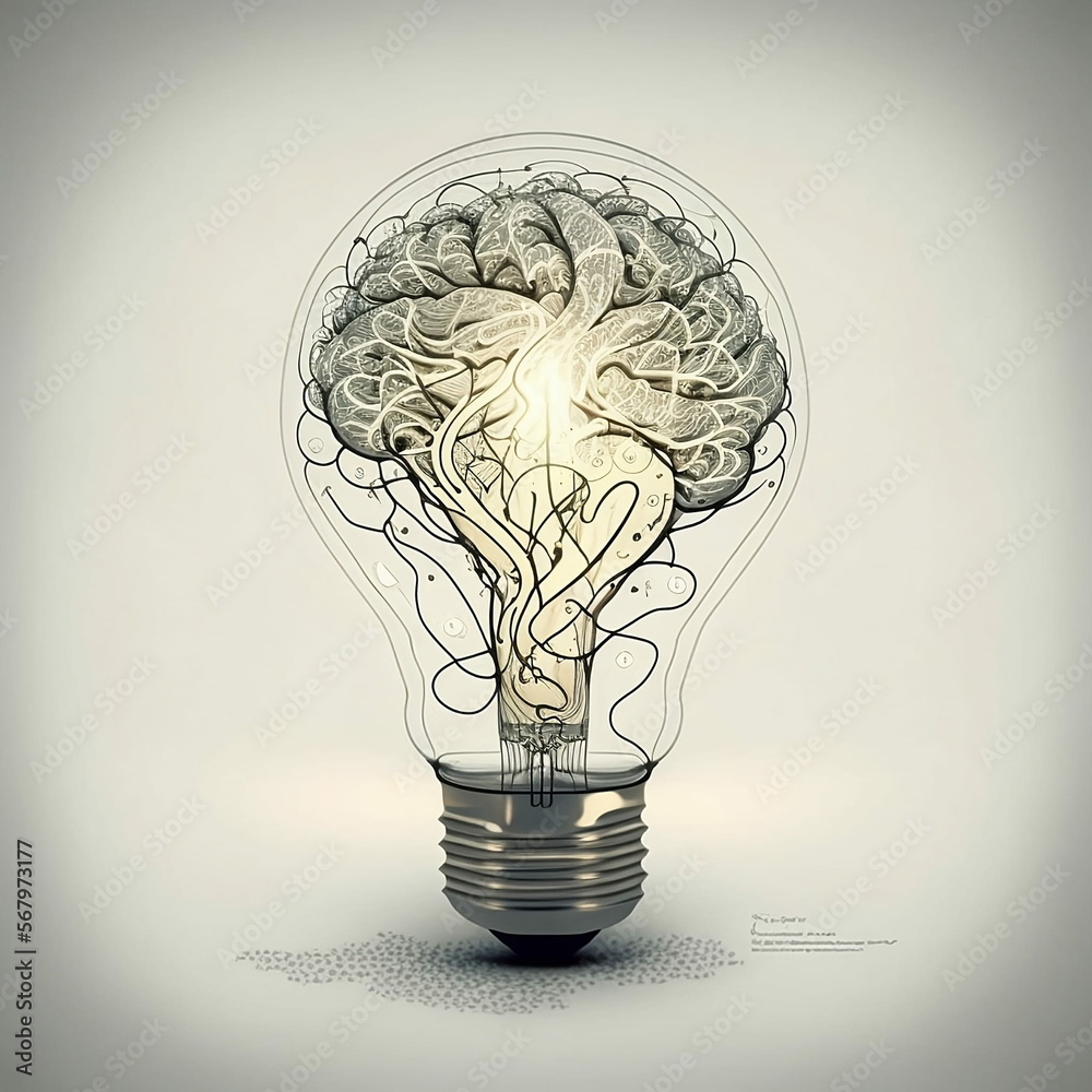 Doodle Art of a Light Bulb that looks like a Brain created by ...