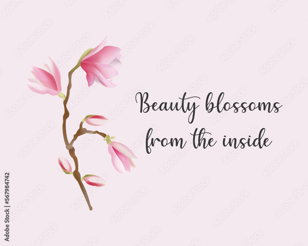 Decorative slogan with cute flower illustration, vector design for ...