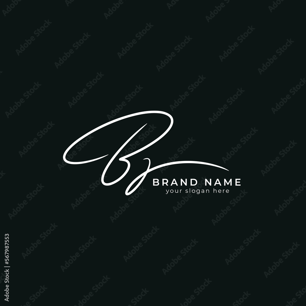 B J initial letter signature logo or handwritten monogram Stock Vector ...