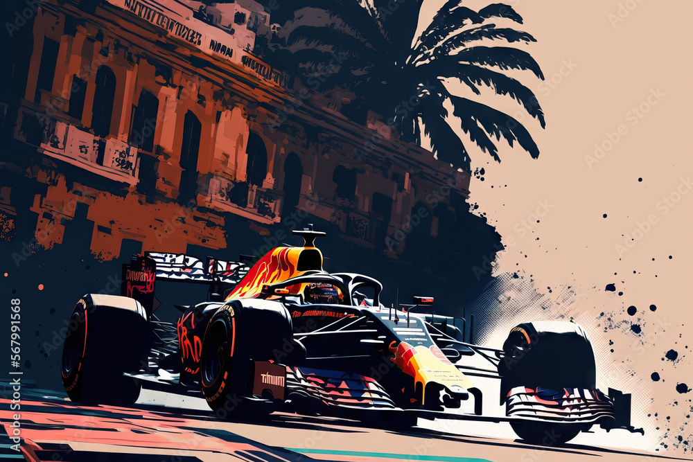 High Speed Racing Car. Generative AI Stock Illustration | Adobe Stock