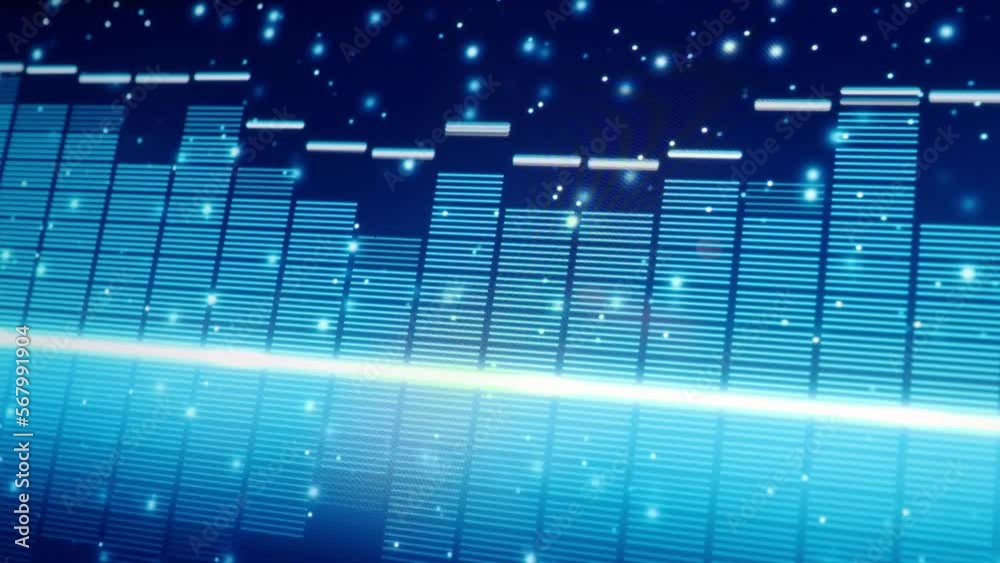 Sound Equalizer. Digital music or sound wave footage. audio waveform ...