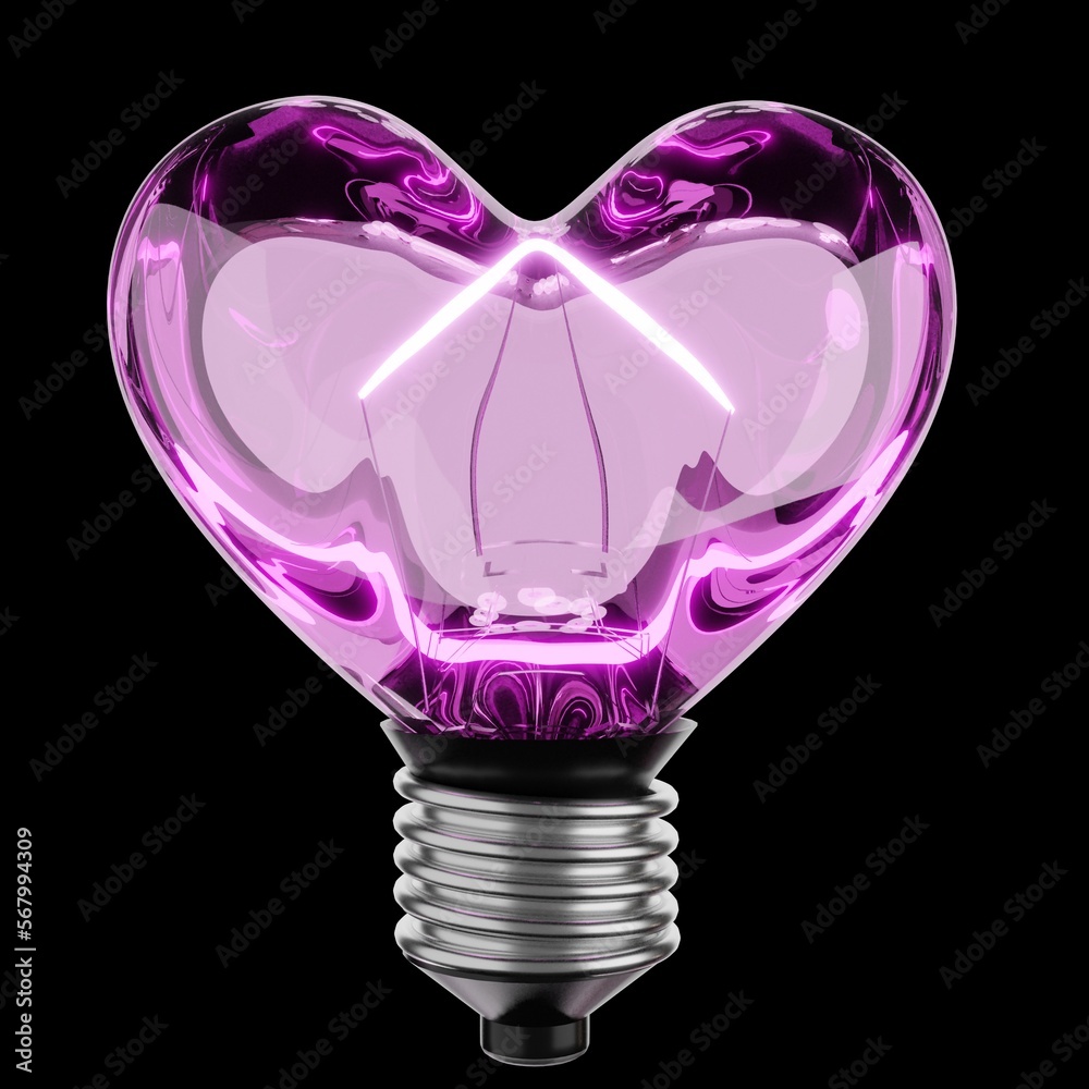 Heart lamp lights effect with Illuminated garlands transparent ...