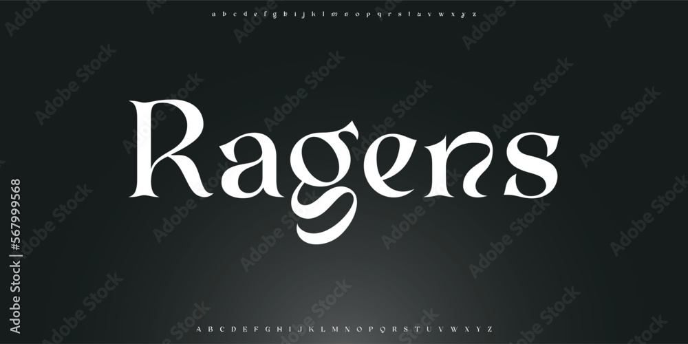 Luxury letter font and Ragens tech typeface. Minimal Alphabet set ...