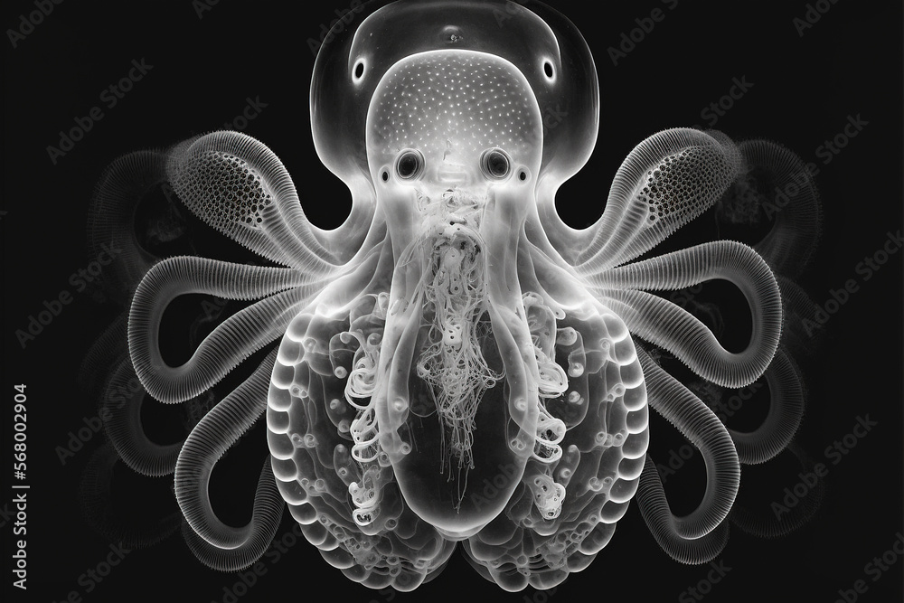 ภาพประกอบสต็อก octopus x-ray style. X-ray of Fresh and Raw whole ...