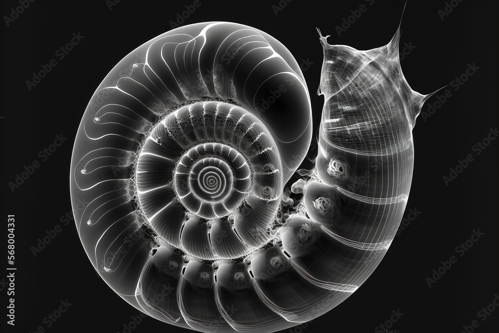 snail x-ray style. X-ray of Raw whole snails. Full frame Close-up ...