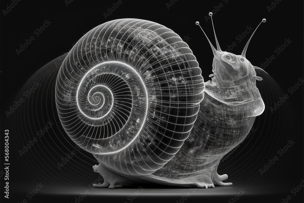 snail x-ray style. X-ray of Raw whole snails. Full frame Close-up ...
