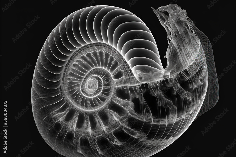 snail x-ray style. X-ray of Raw whole snails. Full frame Close-up ...