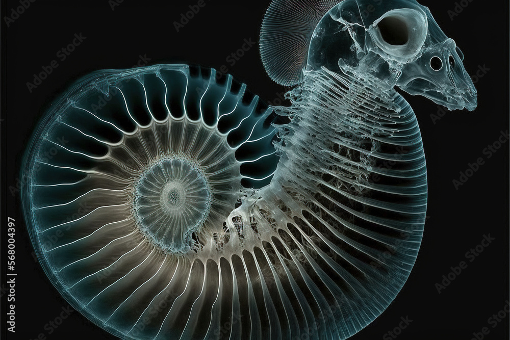 snail x-ray style. X-ray of Raw whole snails. Full frame Close-up ...